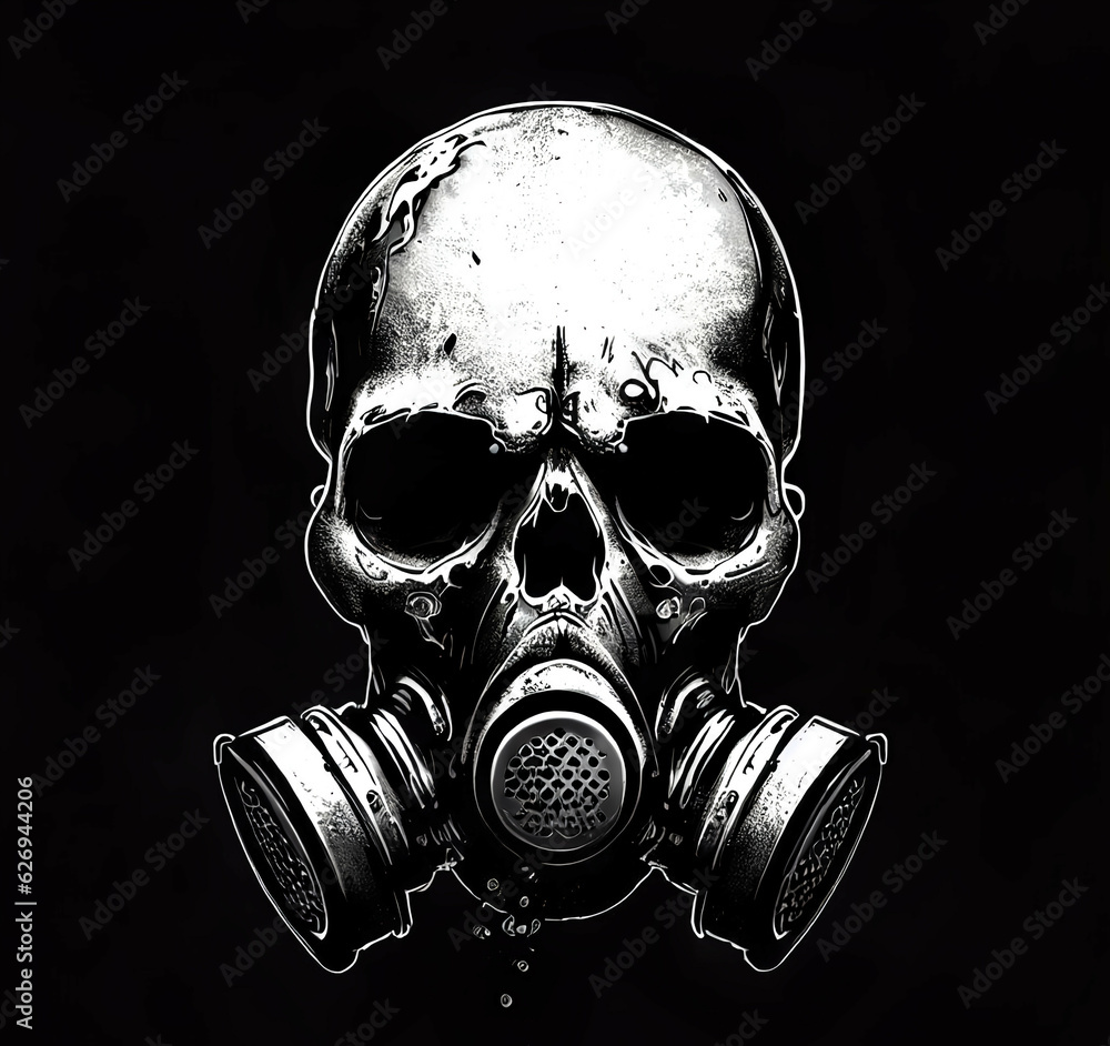 Skull wear gas mask Stock-Illustration | Adobe Stock