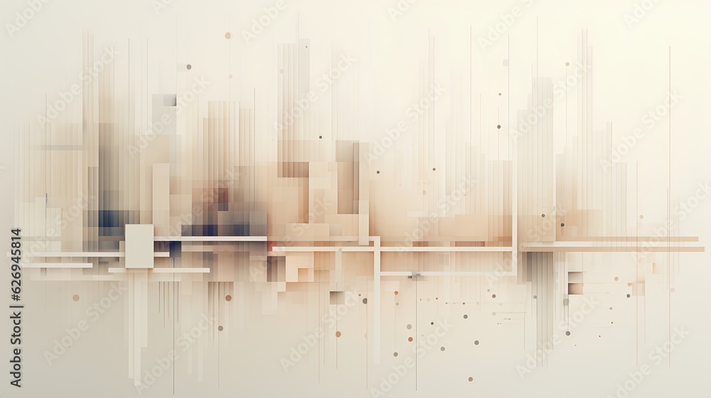 Abstract visualization of data graphs in subtle earth tones, data ...