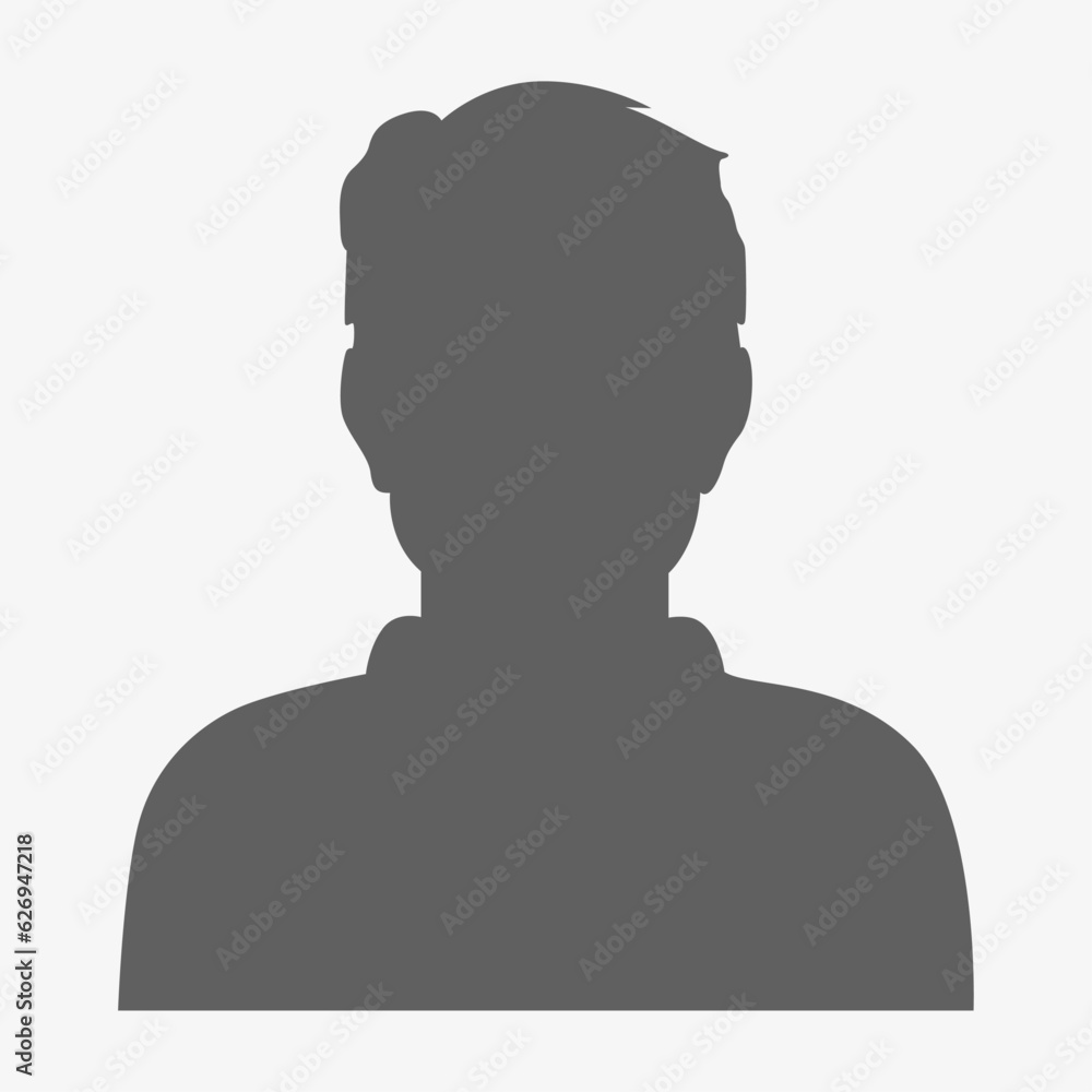 Vector flat illustration in gray color. Avatar, user profile, person ...