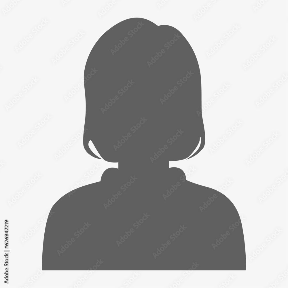 Vector flat illustration in gray color. Avatar, user profile, person ...
