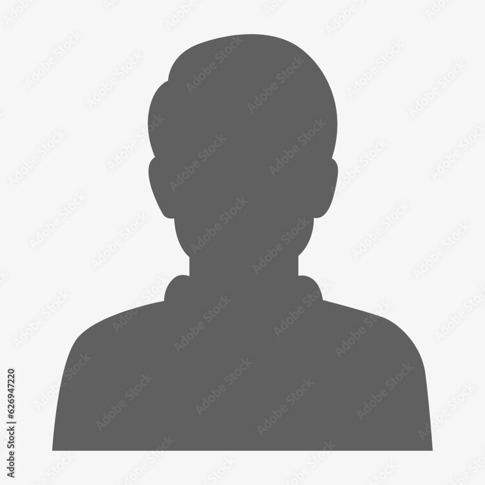 Vector flat illustration in gray color. Avatar, user profile, person ...
