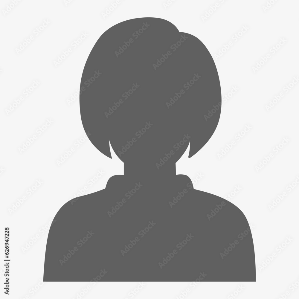 Vector flat illustration in gray color. Avatar, user profile, person ...