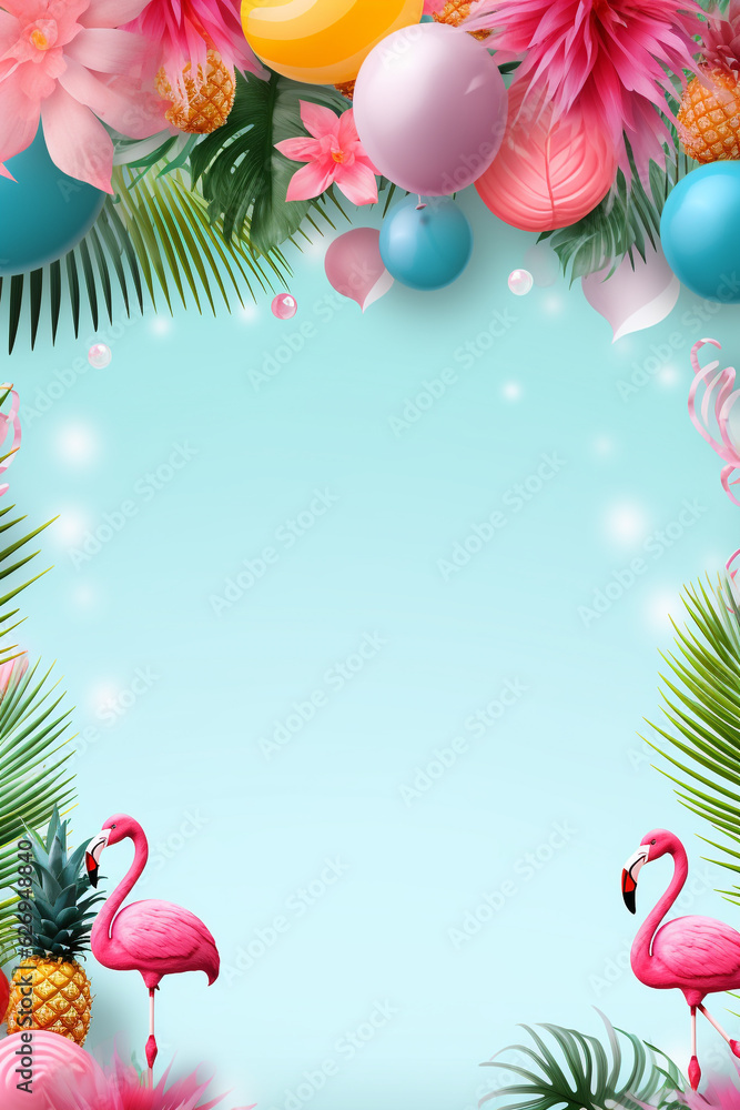 Where the tropics meet your birthday A unique border design featuring ...