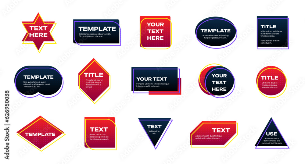 Callouts templates. Board layout with textbox and shapes, infographic ...