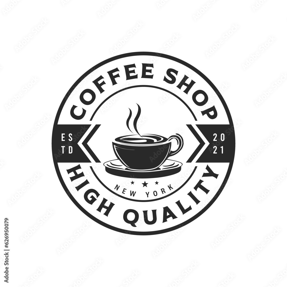 Coffee Shop Logo design vector illustration. Coffee Vintage Logo design ...