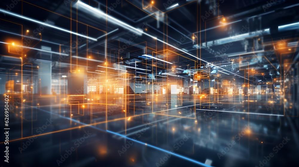 Smart factory concept, abstract tech background, demonstrating Industry ...