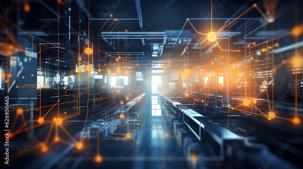 Smart factory concept, abstract tech background, demonstrating Industry ...
