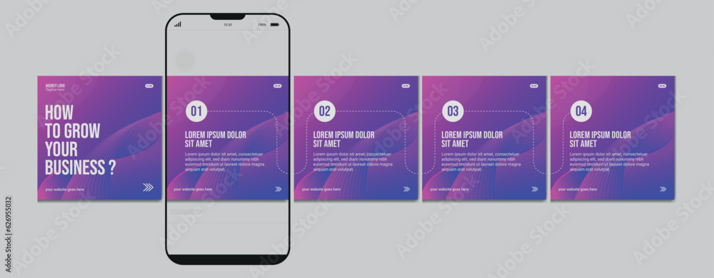 Set of Linkedin Carousel Post, editable social media Instagram carousel ...