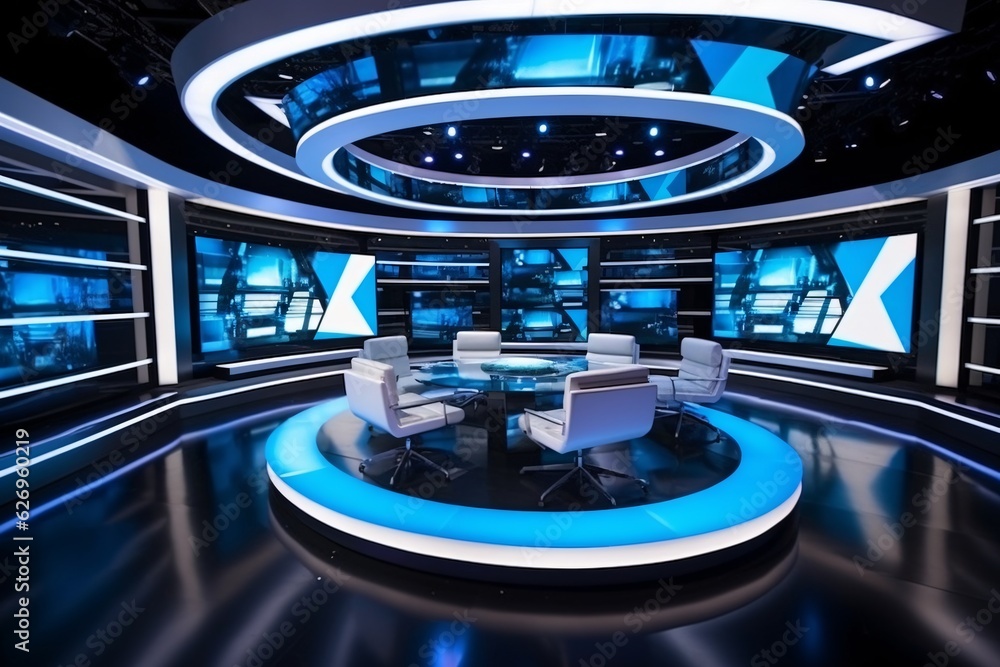 Tv Studio. Backdrop for TV shows .TV on wall. News studio. The perfect ...