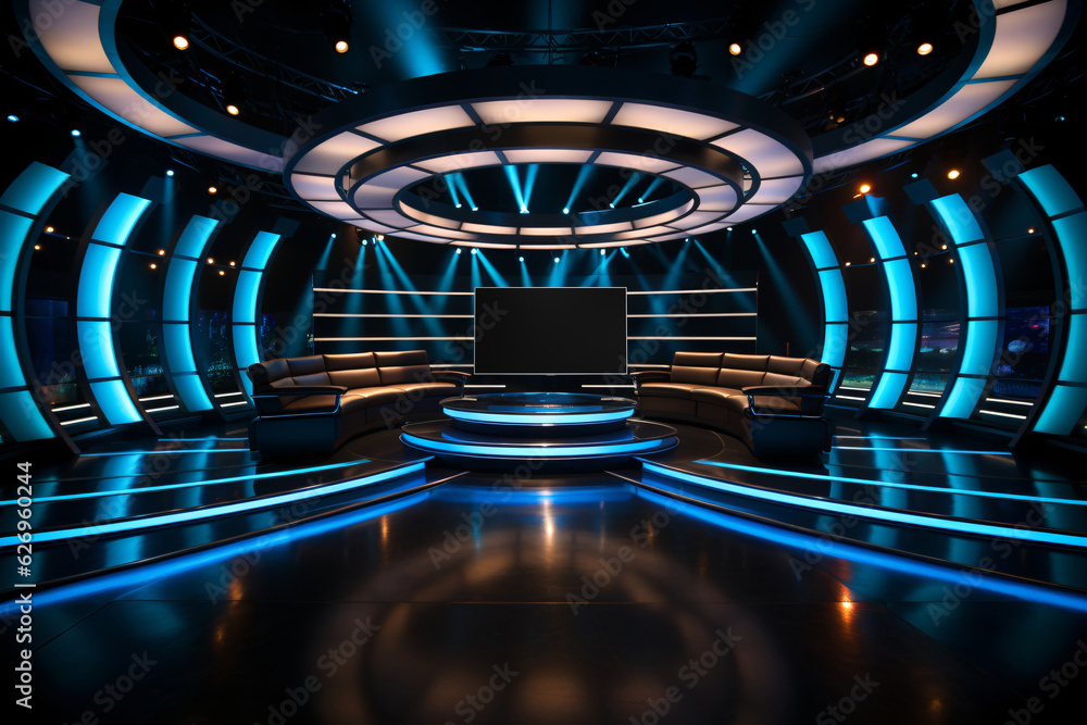 Tv Studio. Backdrop for TV shows .TV on wall. News studio. The perfect ...