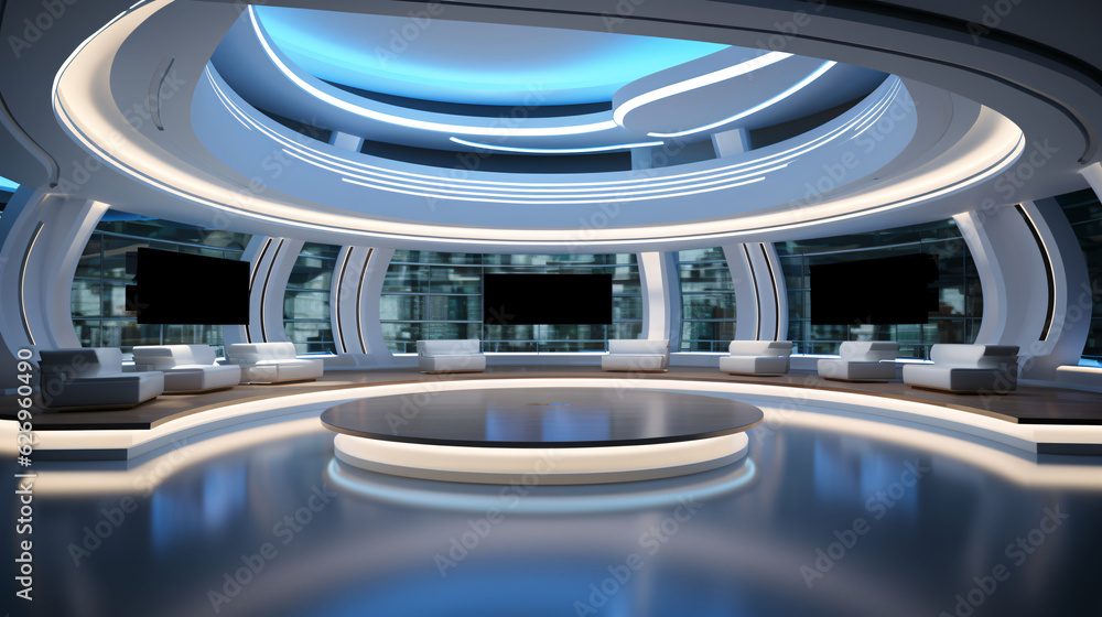 Tv Studio. Backdrop for TV shows .TV on wall. News studio. The perfect ...