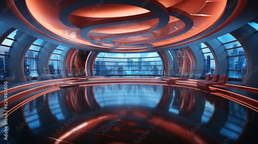 Tv Studio. Backdrop for TV shows .TV on wall. News studio. The perfect ...