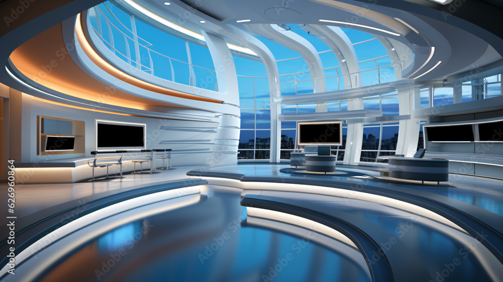 Tv Studio. Backdrop for TV shows .TV on wall. News studio. The perfect ...