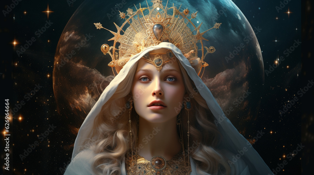 Photo & Art Print An enchanting image of Saint Mary, depicted with a ...