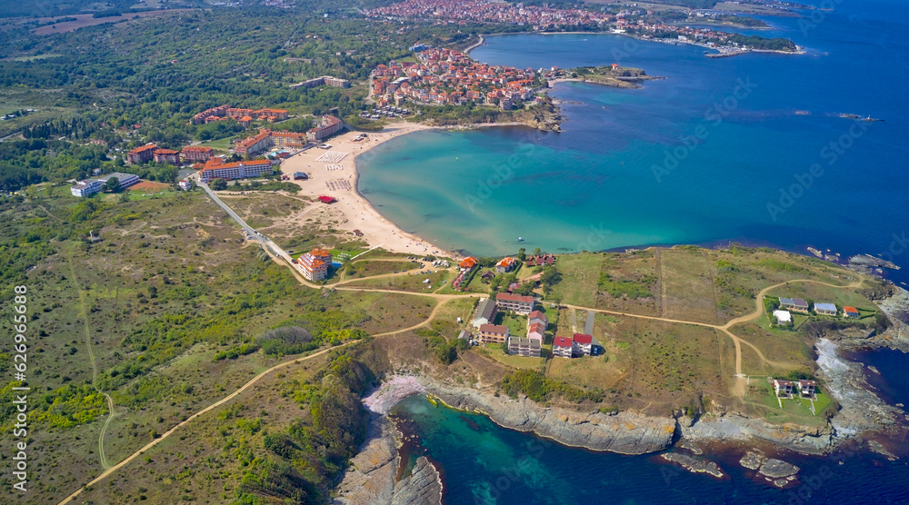 Southern coast of the Black Sea in Bulgaria from above. Drone photo ...