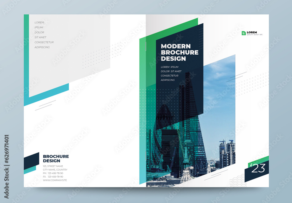 Business Report Cover Layout with flat Elements Stock Template | Adobe ...