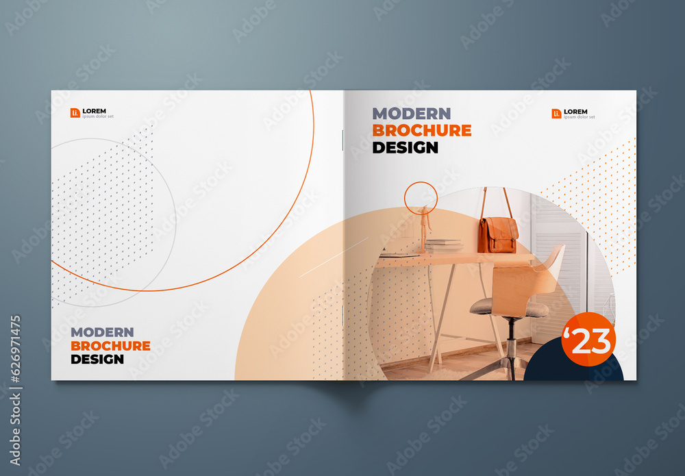 Square Brochure Cover with Color flat Circle Elements Stock Template ...