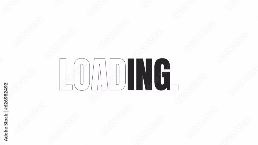 Outline simple bw loading text animation. Corporate business linear 2D ... Outline simple bw loading text animation. Corporate business linear 2D ...