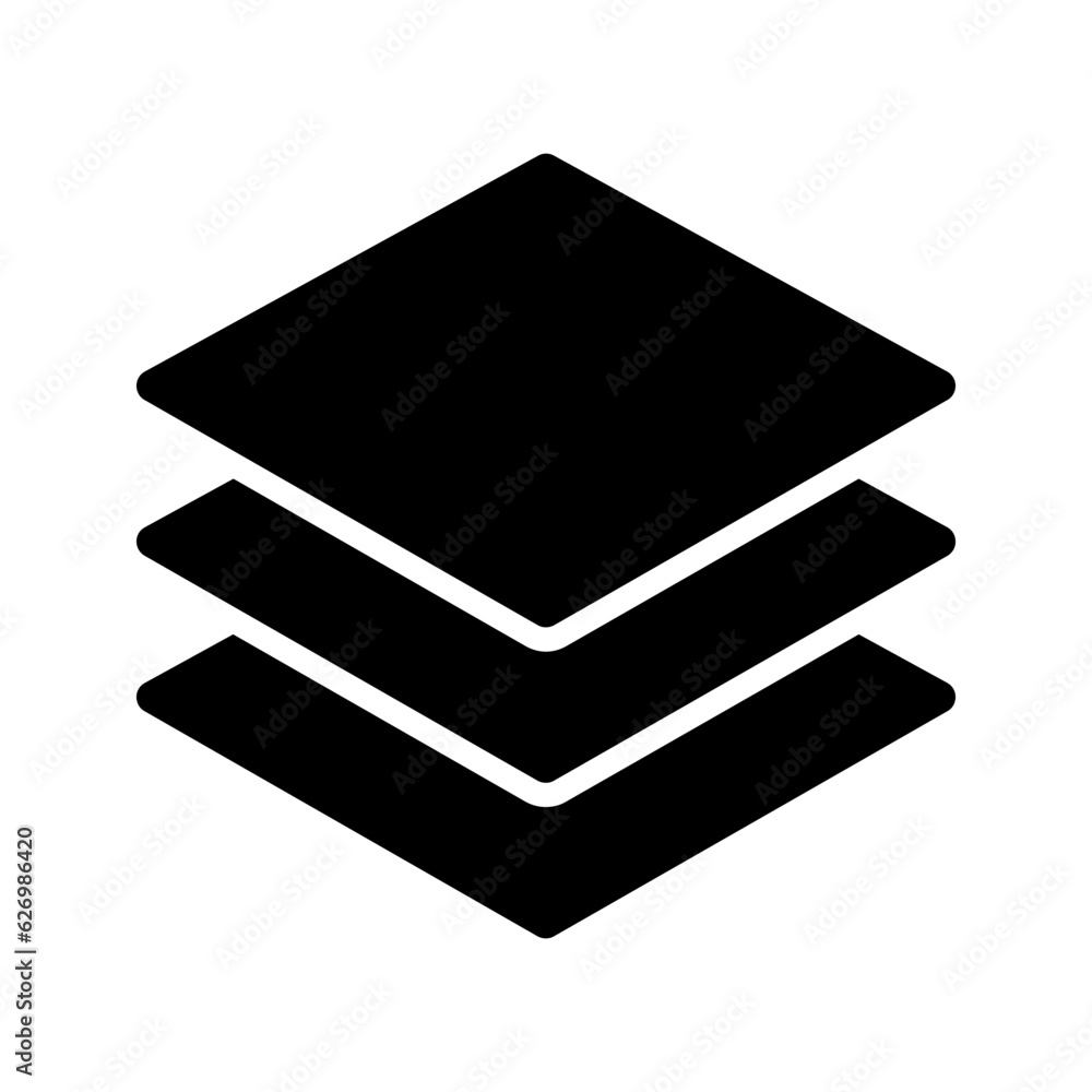 Poster Layers icon, Three levels stacked on top of each other color ...