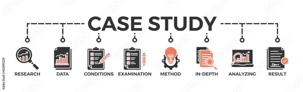 Case study banner web icon vector illustration concept with icon of ...