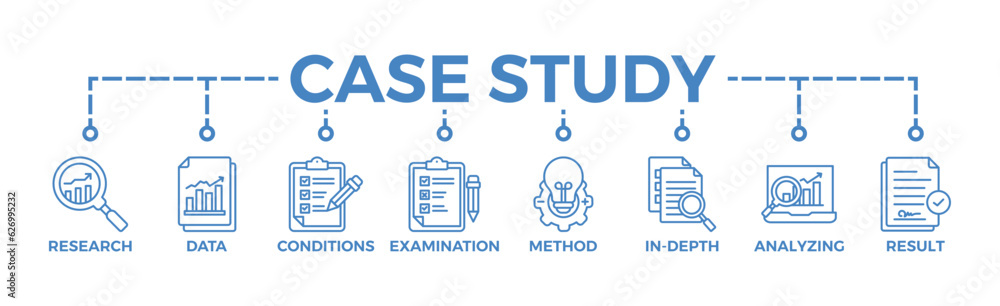 Case study banner web icon vector illustration concept with icon of ...