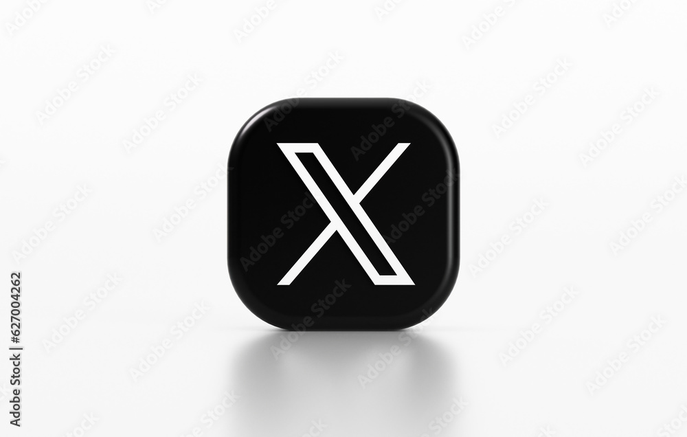 Valencia, Spain - July, 2023: X app isolated icon on a white color ...