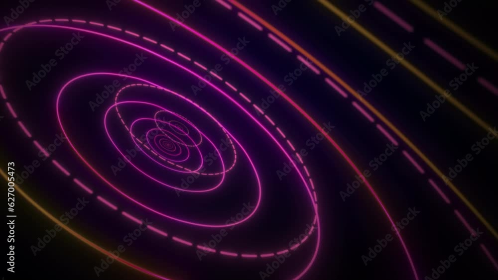 Neon ellipse shaped wallpaper for music and screensavers in 4k Bright ...