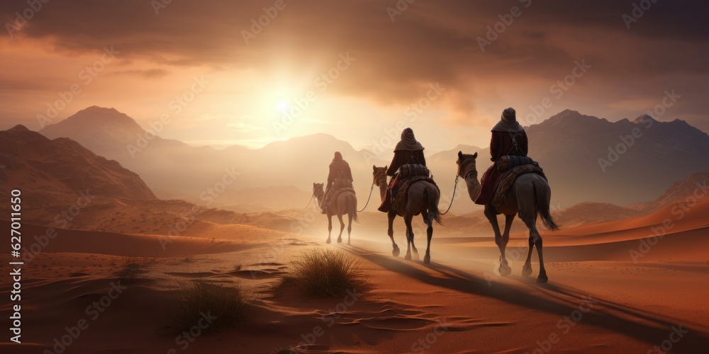 Photo the Three Kings' journey. Created with generative AI technology ...