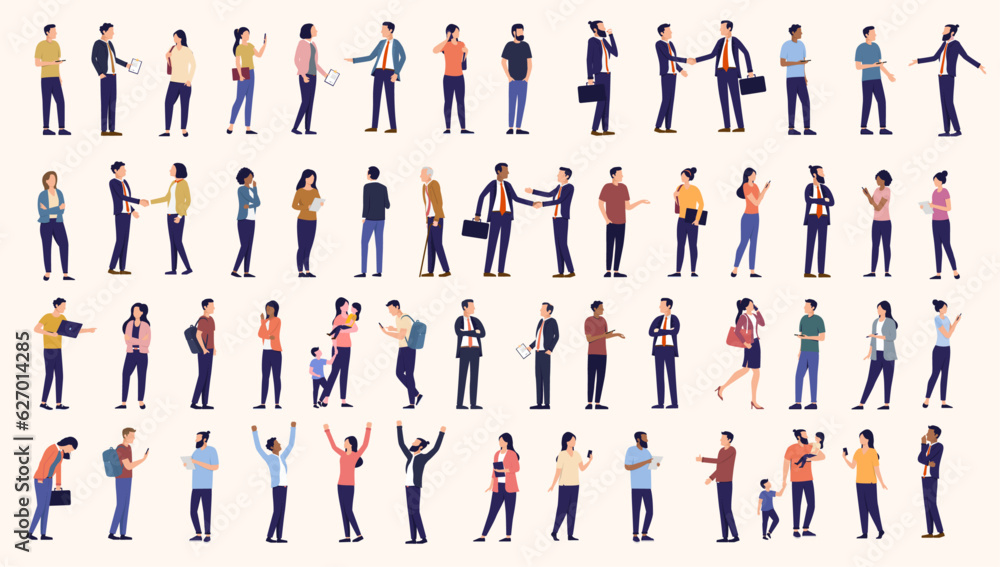 Office and business people vector collection - Set of characters ...