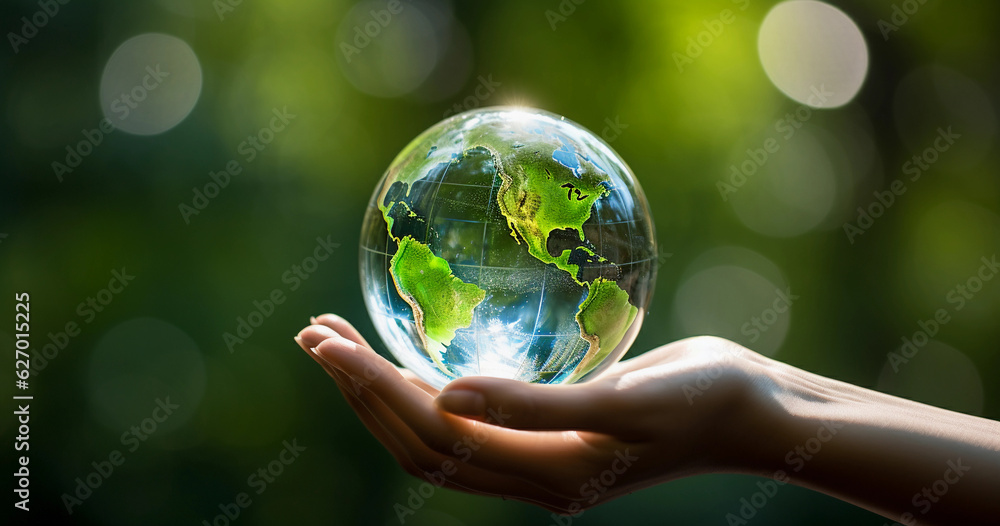 Celebrating Environment Earth Day with a symbolic representation of ...