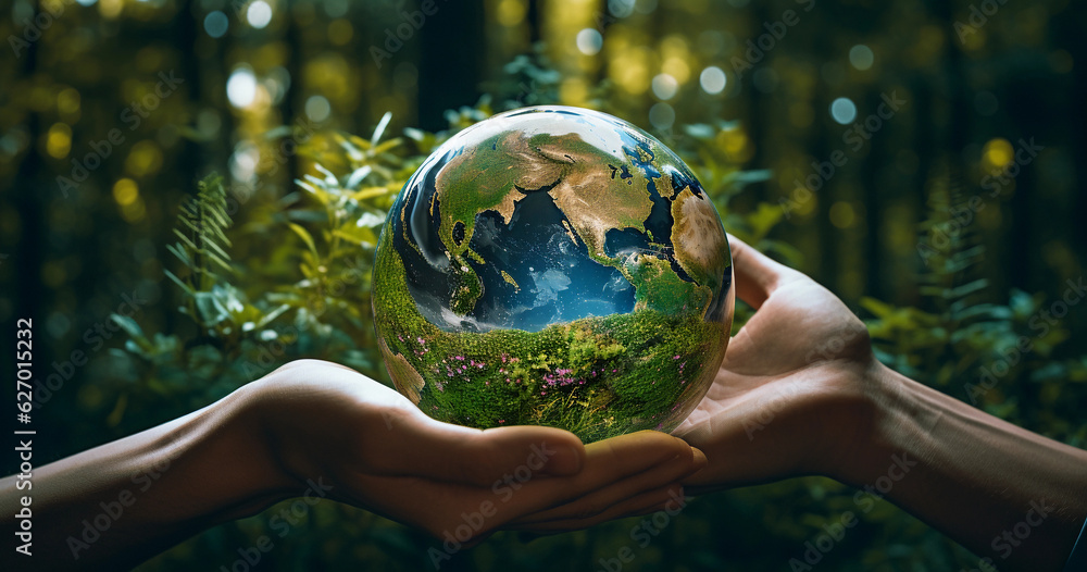 Celebrating Environment Earth Day with a symbolic representation of ...