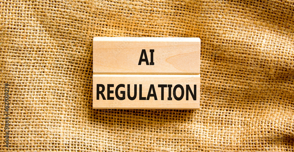 AI regulation symbol. Concept words AI artificial intelligence ...