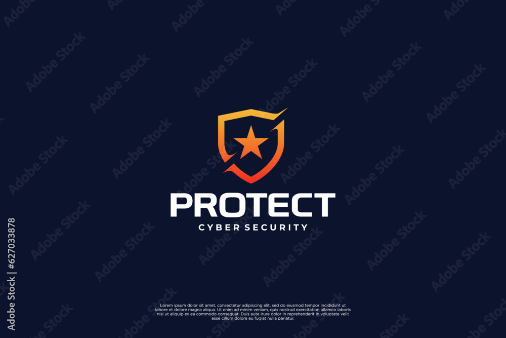 Digital shield logo design. Data and network protection. Internet ...