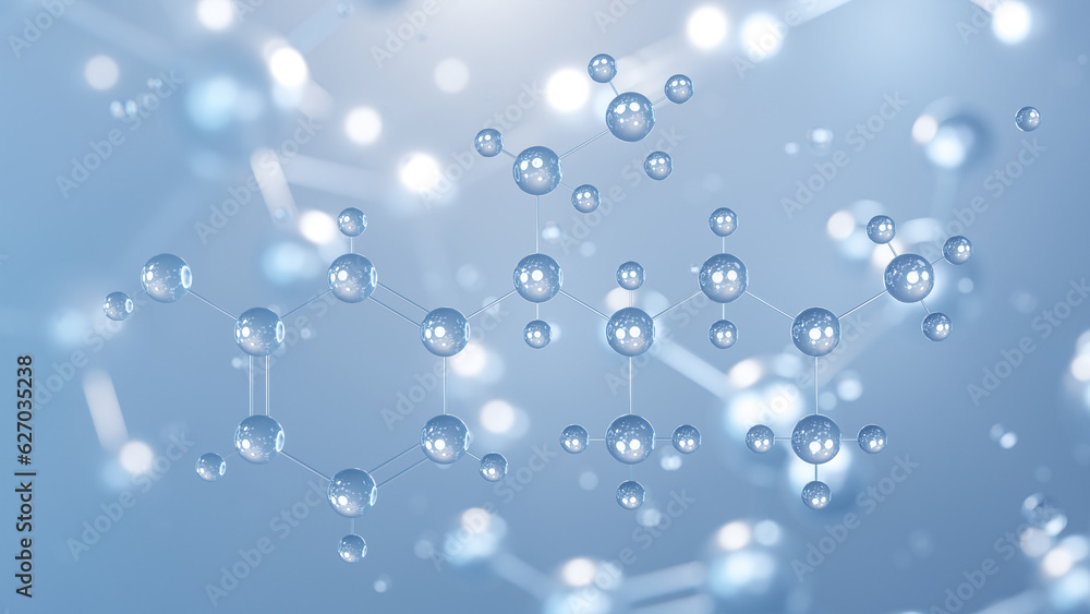 ภาพประกอบสต็อก tapentadol molecular structure 3d, flat model, opiate ...