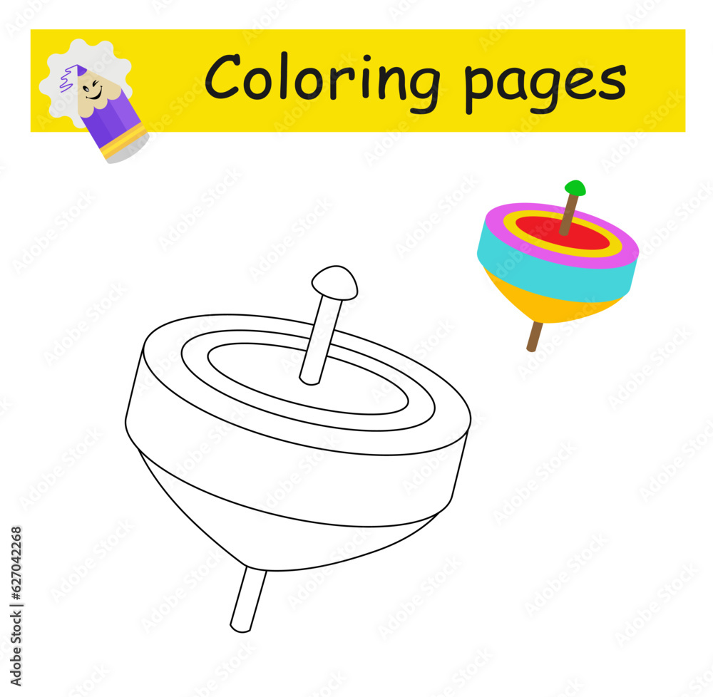 Coloring pages. Cartoon whirligig vector. Illustration for children ... Coloring pages. Cartoon whirligig vector. Illustration for children ...