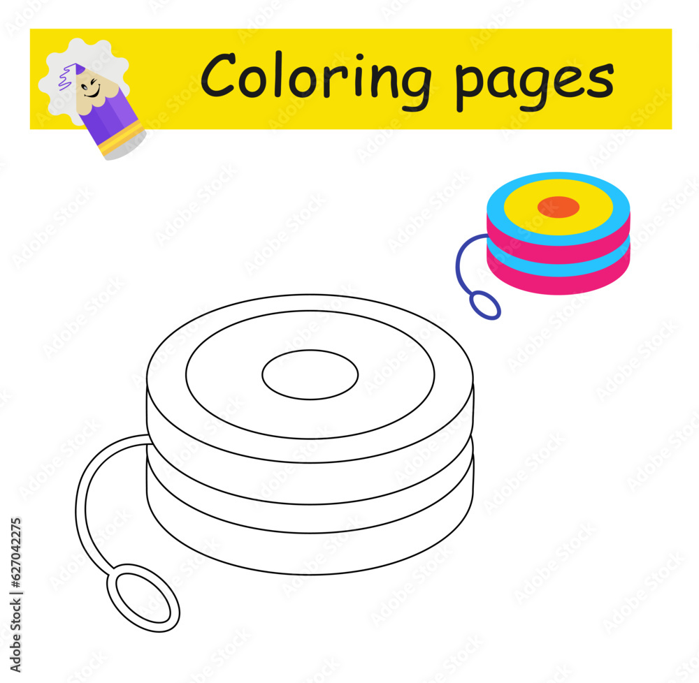 Coloring pages. Cartoon yo-yo vector. Illustration for children ...