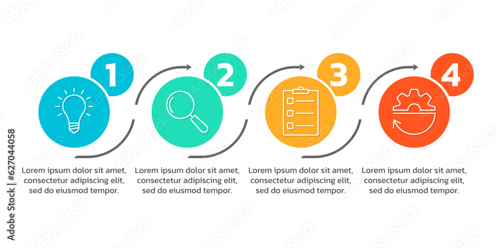 4 step infographic template. Process diagram, business presentation ...