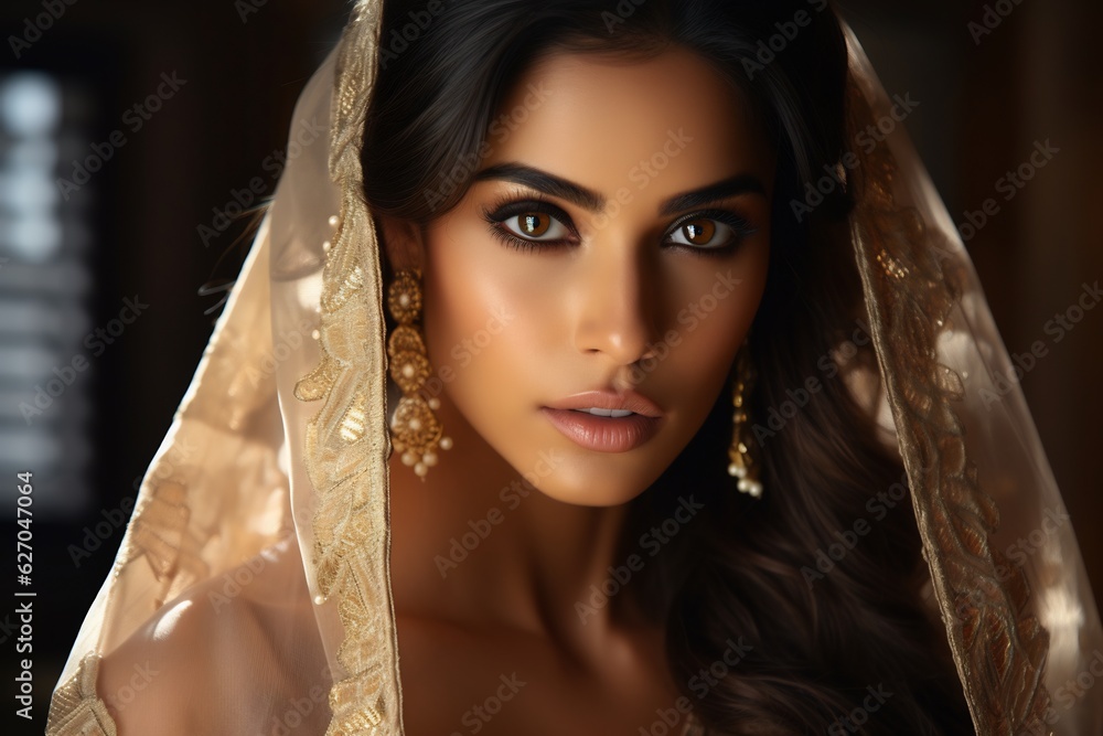 Indian Model in Stunning Traditional Dress (generated) Stock Photo ...