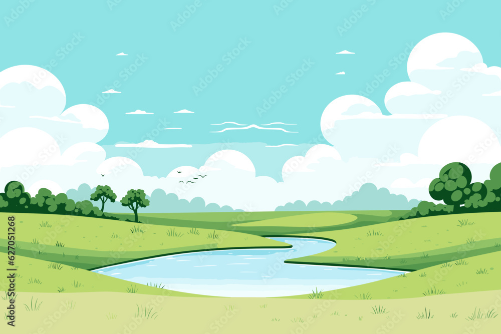 Doodle inspired Floodplain, cartoon sticker, sketch, vector ...