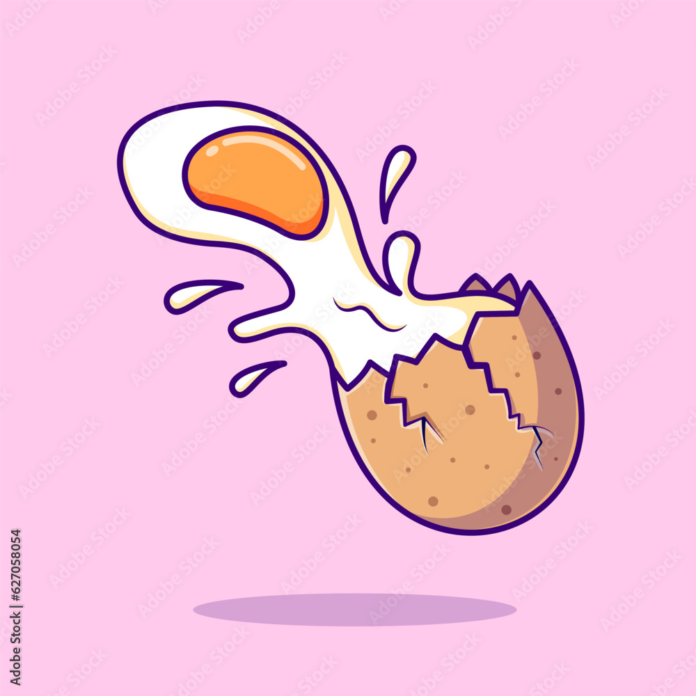 Crack Egg Splash Cartoon Vector Icon Illustration. Object Nature Icon ...