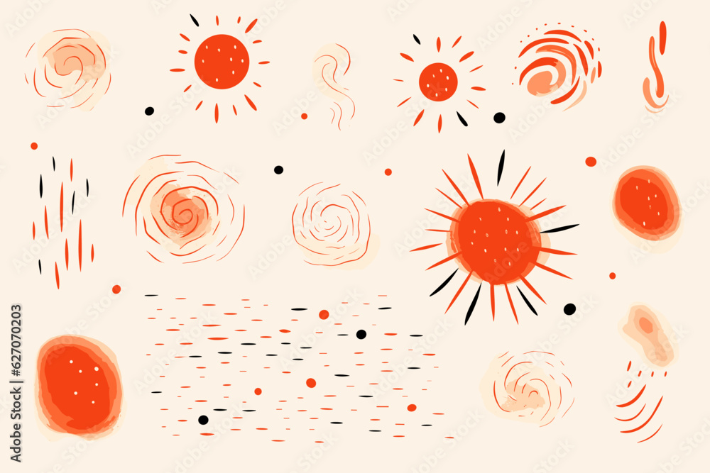 Doodle inspired Scorch marks, cartoon sticker, sketch, vector ...