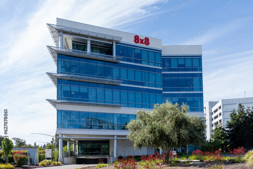8x8 Inc. headquarters in Campbell, CA, USA - June 9, 2023. 8x8 Inc. is ...