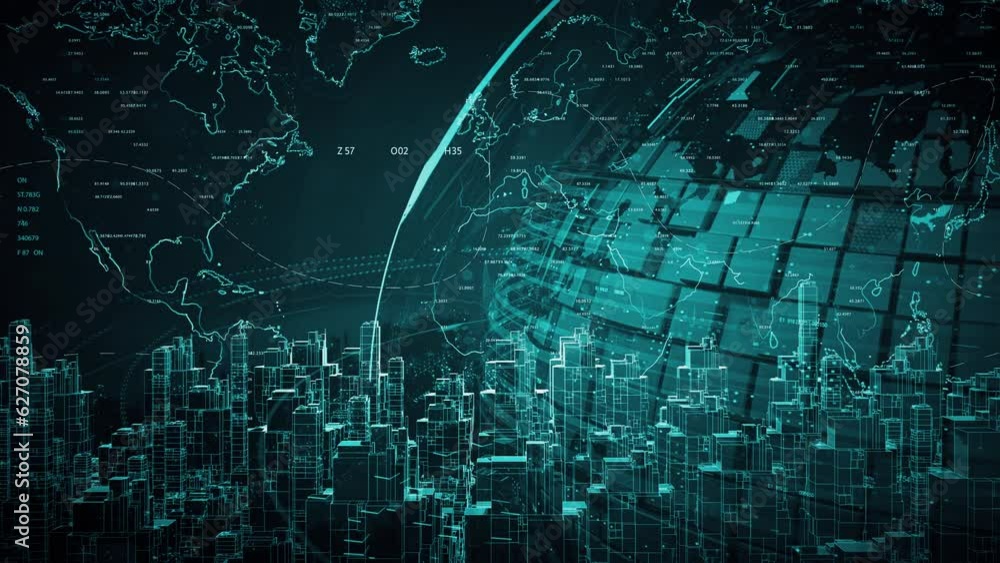 User Interface 2D FX data HUD.Globe Earth.Broadcast design.News.World ...