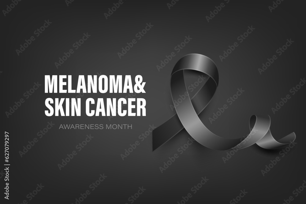 Melanoma, Skin Cancer Banner, Card, Placard with Vector 3d Realistic ...
