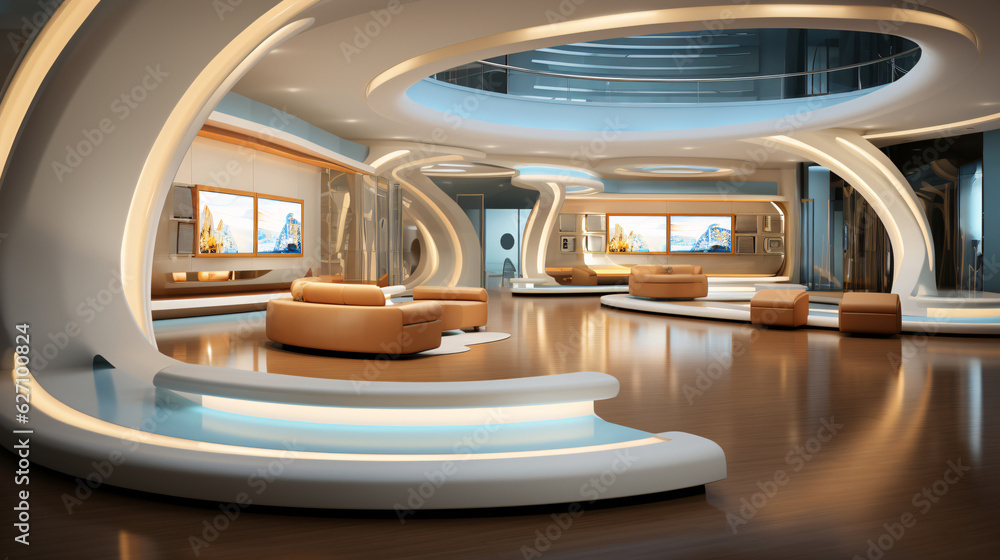 Tv Studio. Backdrop for TV shows .TV on wall. News studio. The perfect ...