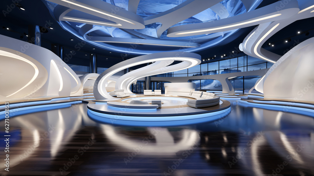 Tv Studio. Backdrop for TV shows .TV on wall. News studio. The perfect ...