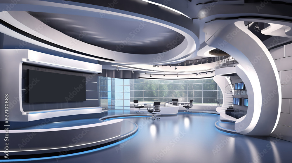 Tv Studio. Backdrop for TV shows .TV on wall. News studio. The perfect ...