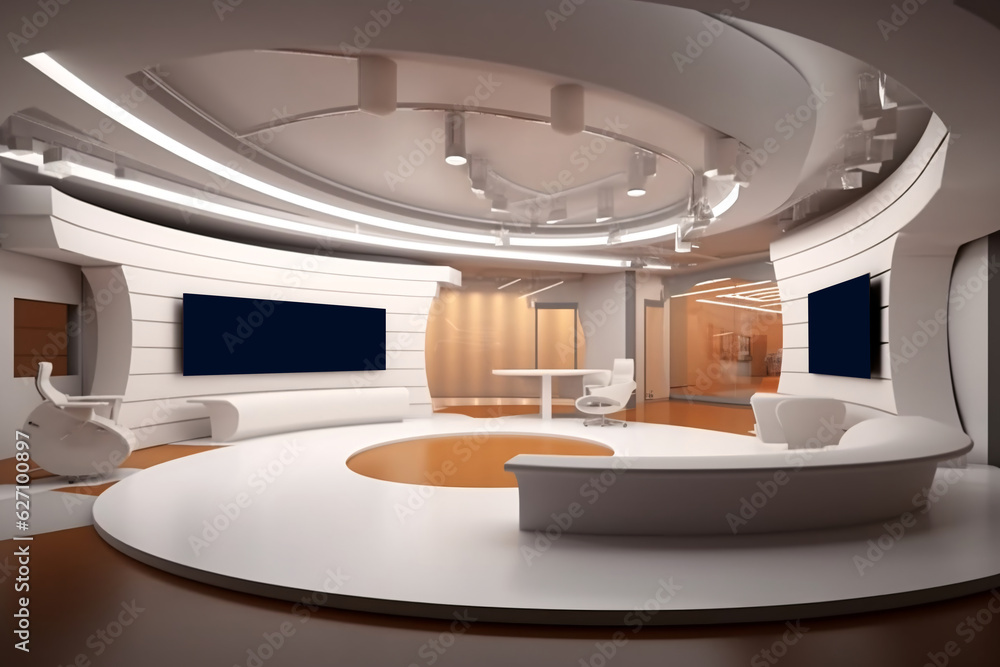 Tv Studio. Backdrop for TV shows .TV on wall. News studio. The perfect ...