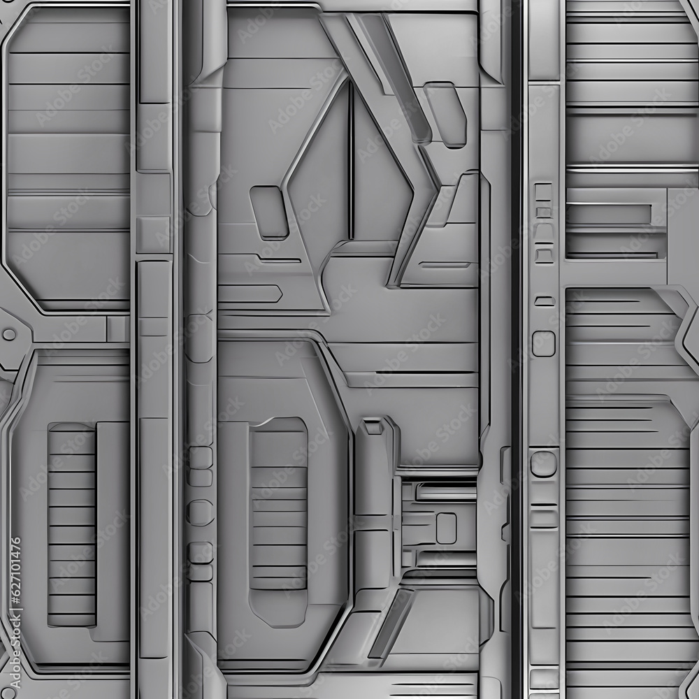 Metallic spaceship 3d hull seamless game art texture Stock Illustration ...