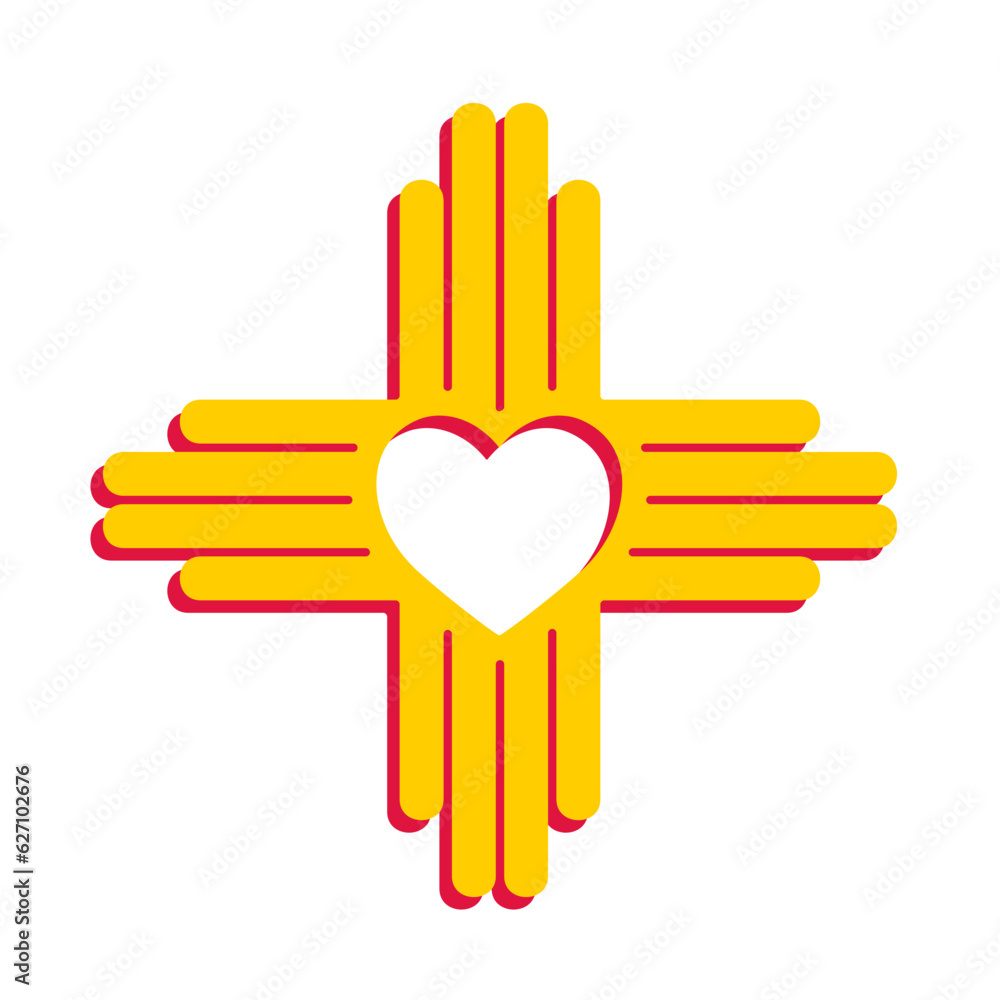 Zia heart symbol icon. Clipart image isolated on white background Stock ...